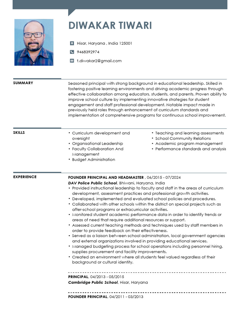 Diwakar Tiwari CV | PDF
