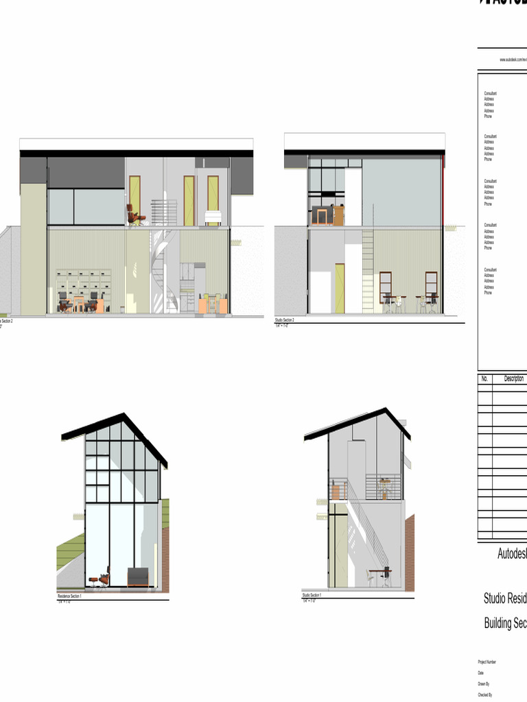 Studio-House - Plano - A103 - Building Sections | PDF