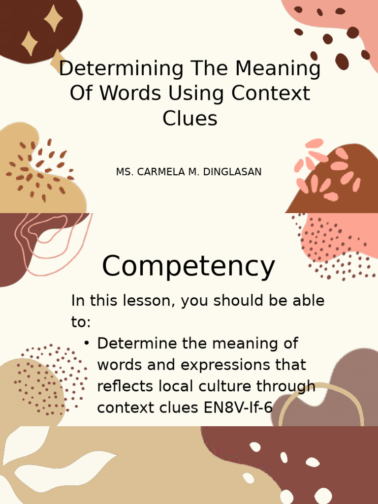 Determining The Meaning of Words Using Context Clues | PDF