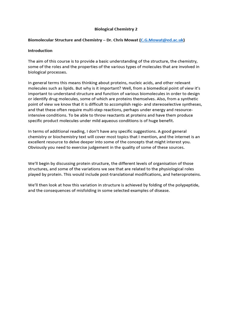 BC2 Lecture Notes Part1 | PDF