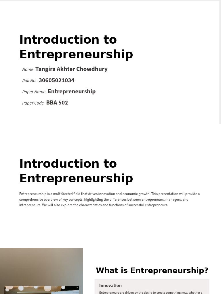 Introduction-to-Entrepreneurship | PDF