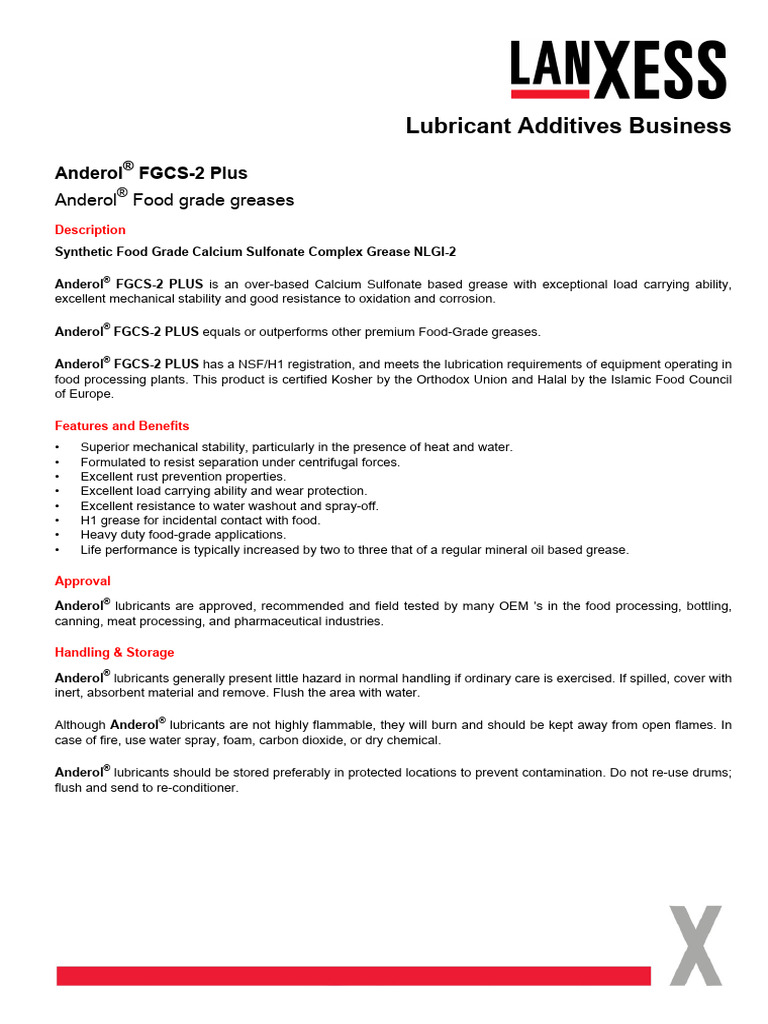 Anderol Fgcs 2 Plus Grease Tds | PDF