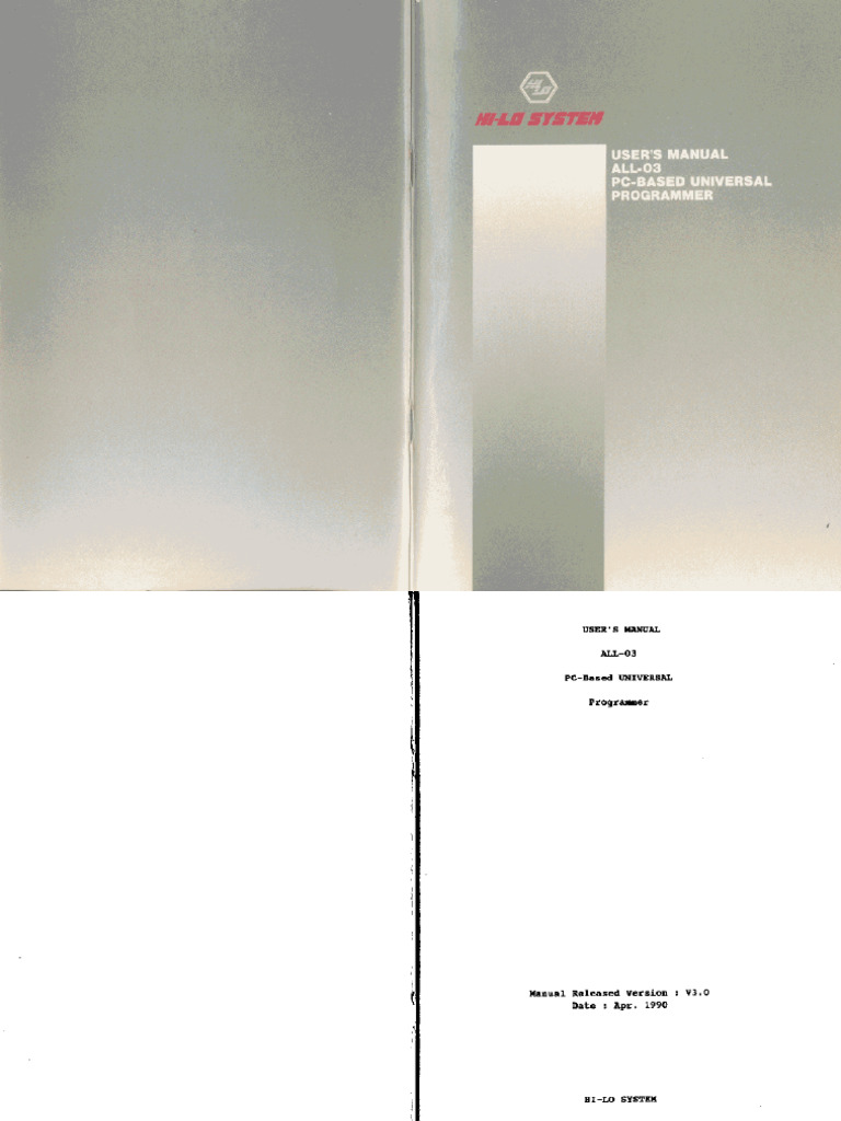 All-03 Usersmanual Universal Programmer | PDF