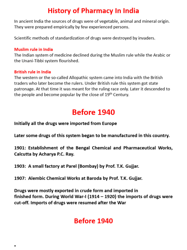History of Pharmacy in India | PDF