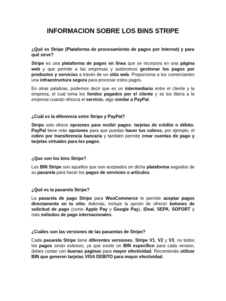 16 - Basico - Informacion Sobre Los Bins Stripe | PDF