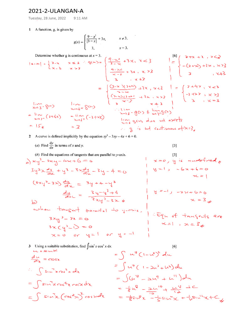Stpm-Math T2-2021U-Ans | PDF
