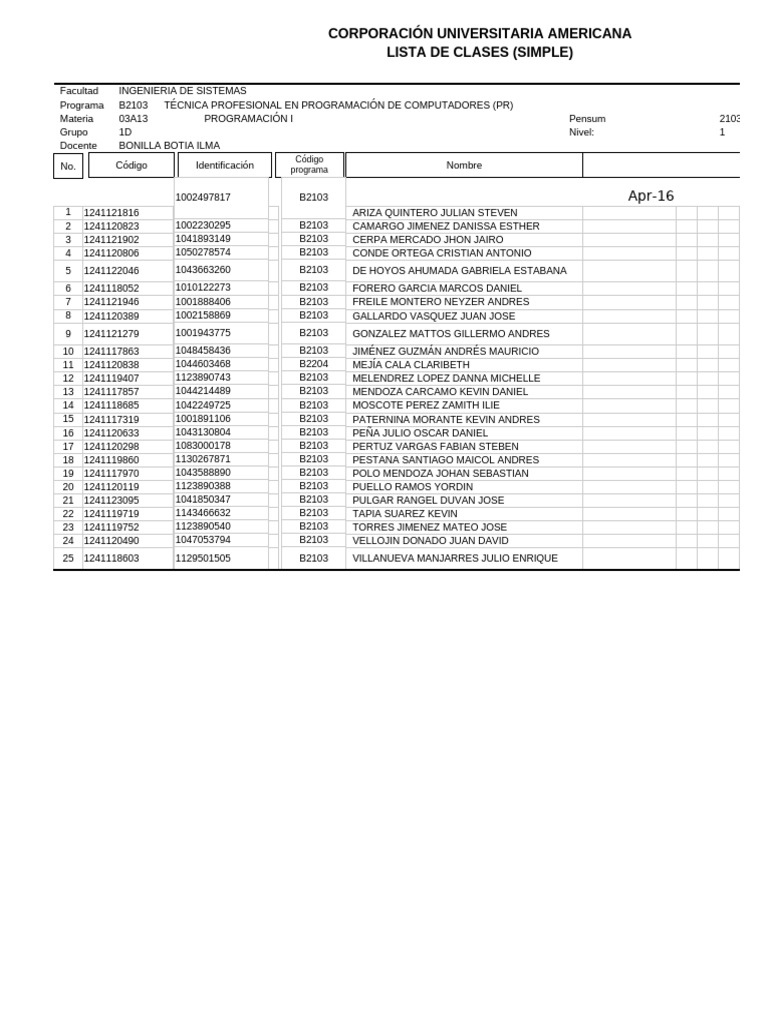 Lista Programacion 1D-Act | PDF