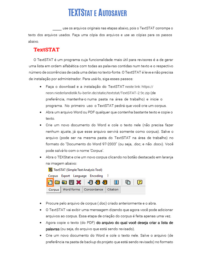 TEXTStat e Autosaver | PDF