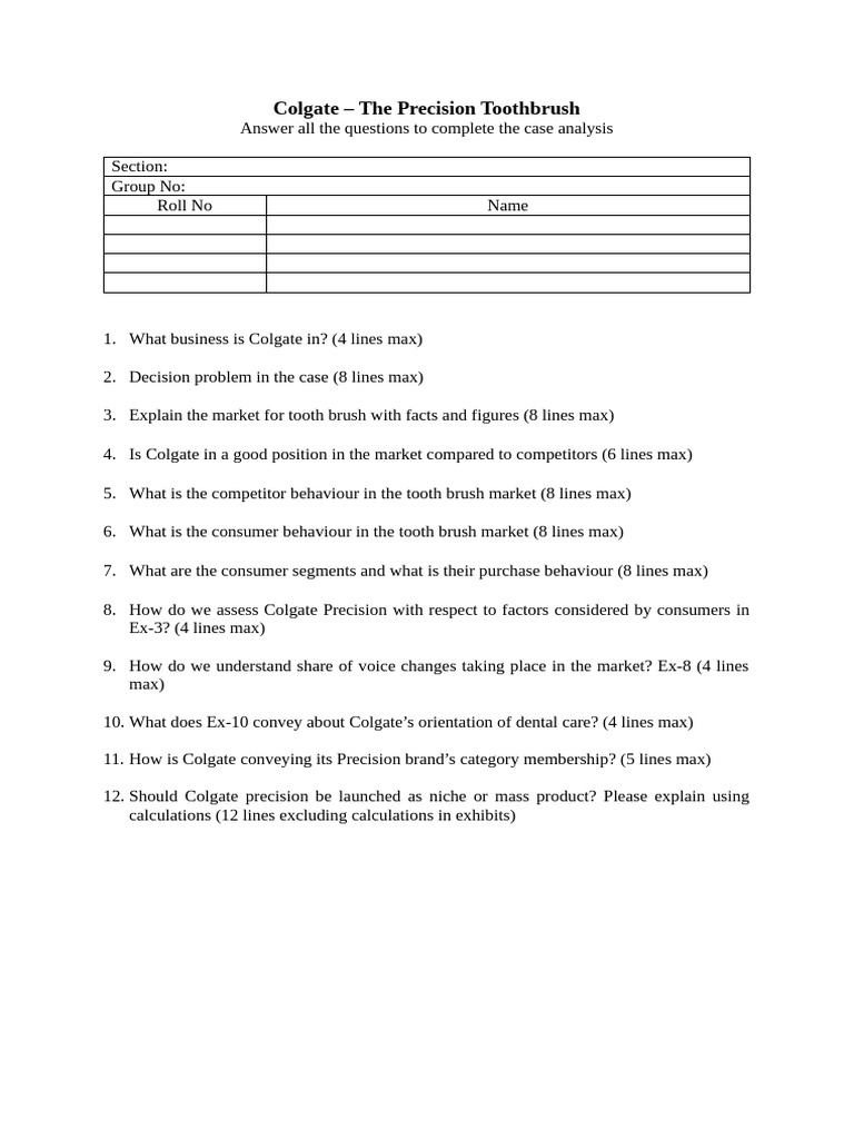 Colgate - The Precision Toothbrush Format With Qs | PDF