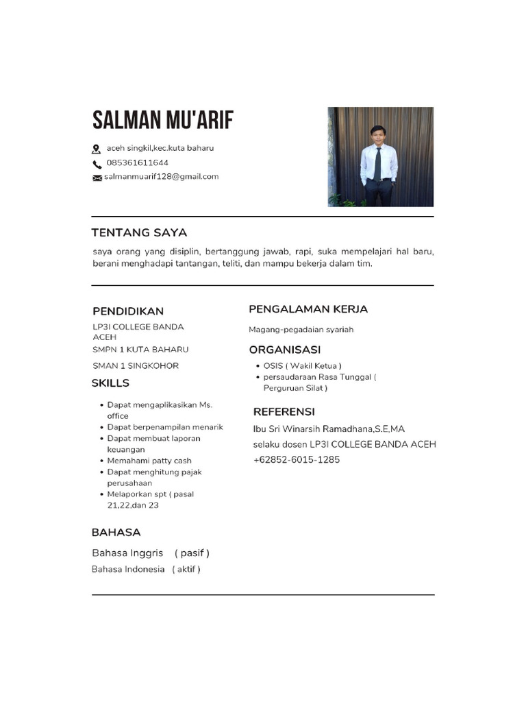 CV - Salman Mu'arif | PDF