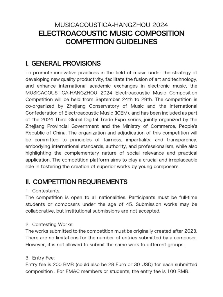 MUSICACOUSTICA-HANGZHOU 2024 ELECTROACOUSTIC MUSIC COMPOSITION ...