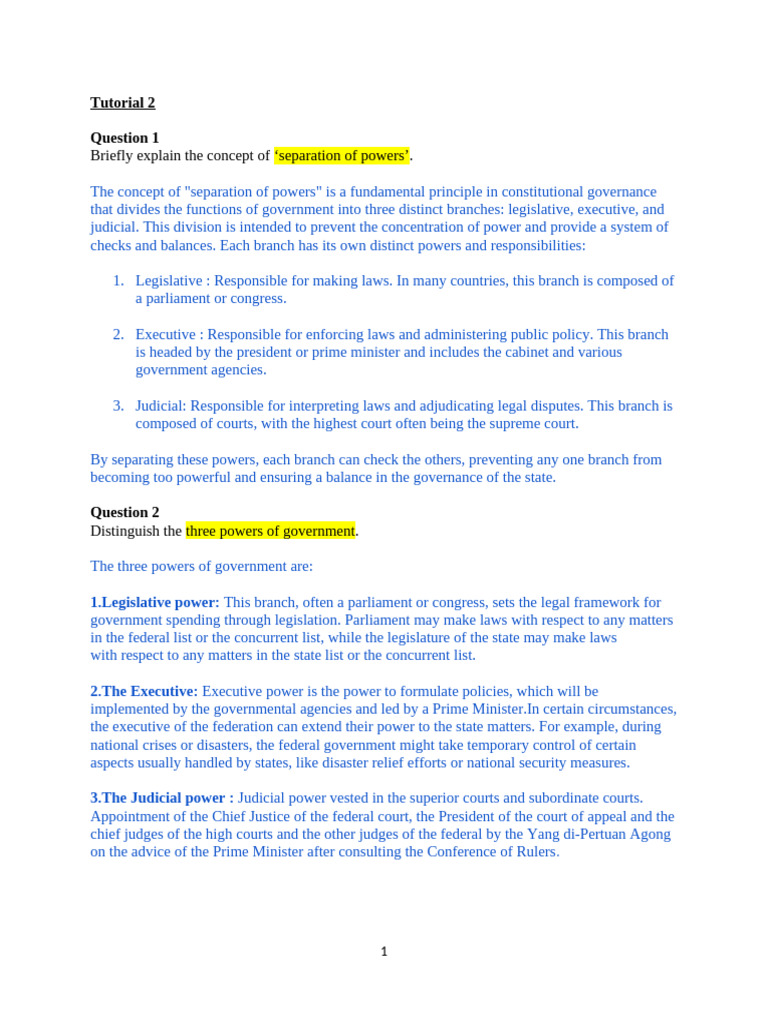 Understanding Separation of Powers | PDF | Separation Of Powers ...
