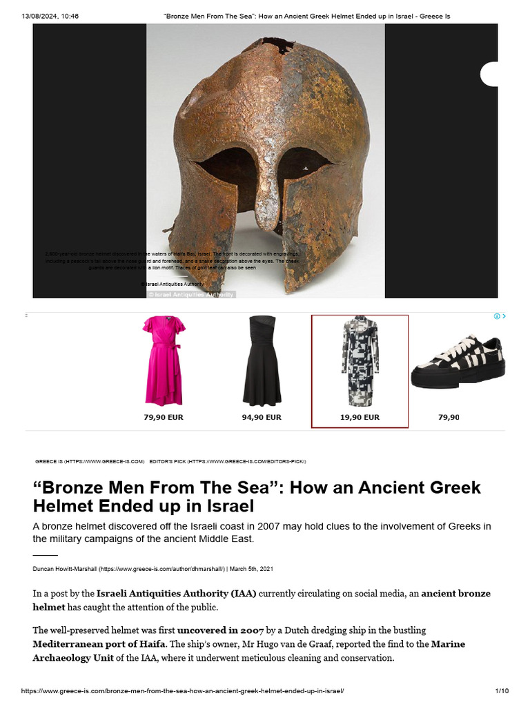 "Bronze Men From The Sea" - How An Ancient Greek Helmet Ended Up in ...