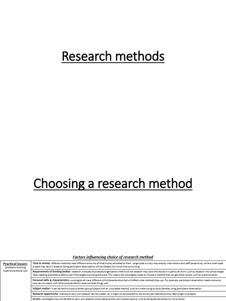 AQA A-Level Sociology Research Methods | PDF