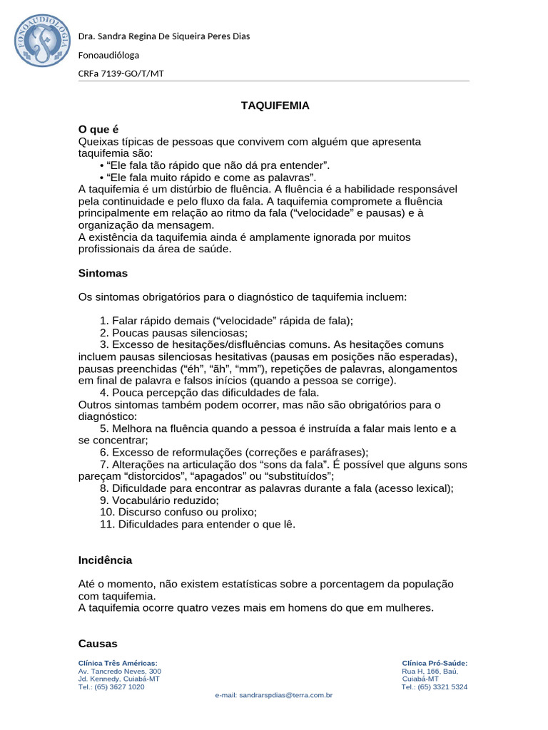 O Que É Taquifemia | PDF