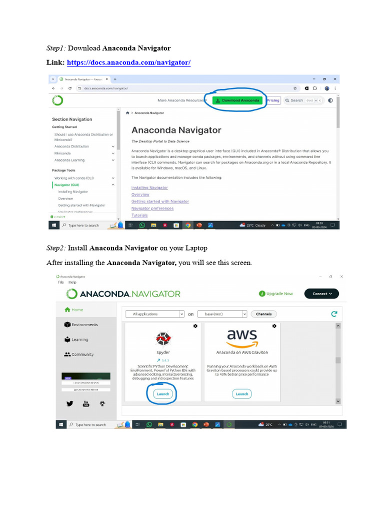 Python - Anaconda Navigator - Installation | PDF
