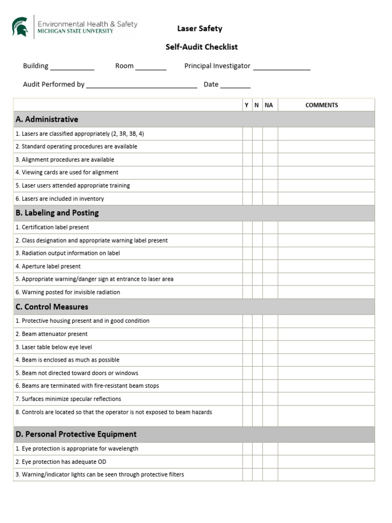 laser-self-audit-checklist | PDF