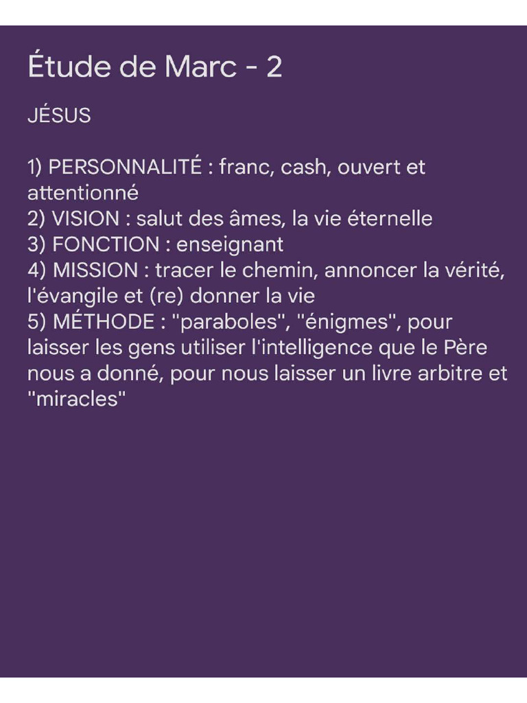 Étude de Marc 2 | PDF