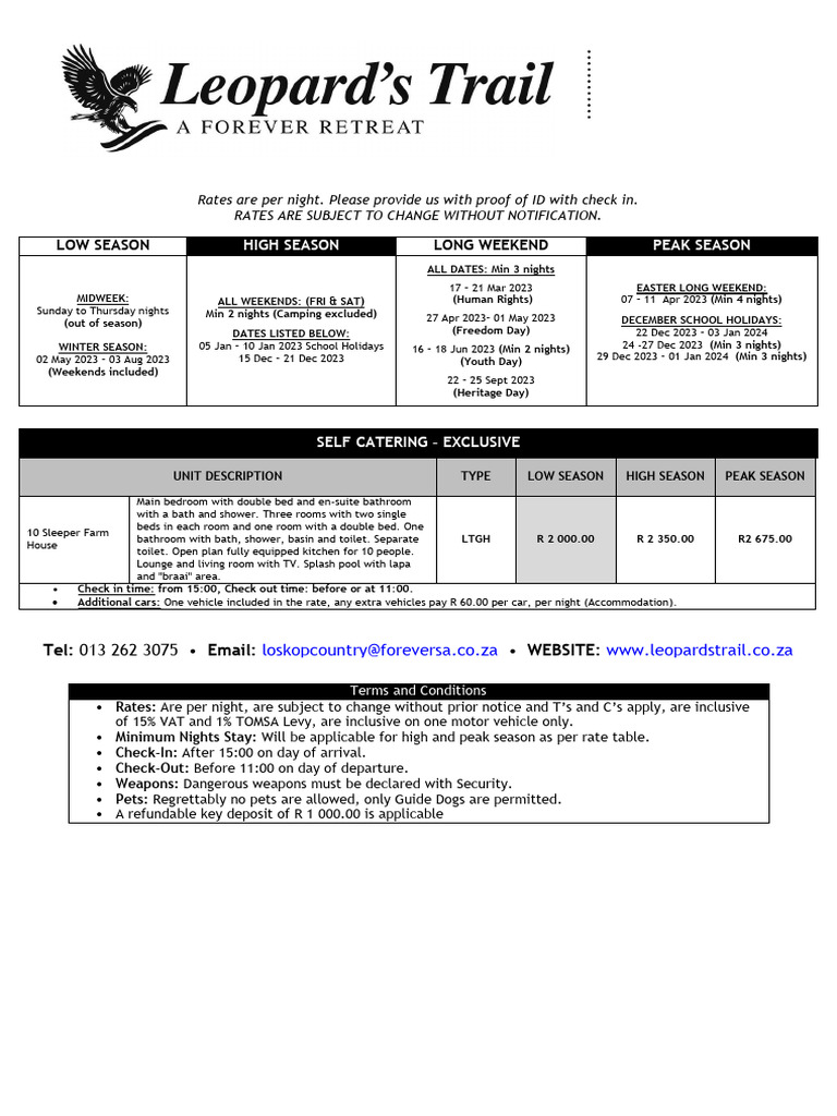 2024 Rates Forever Leopards Trail | PDF
