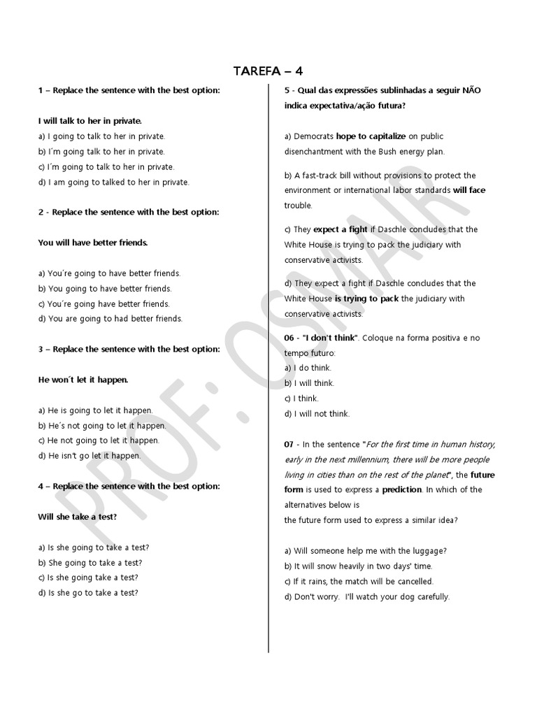 TAREFA 4 alunos | PDF