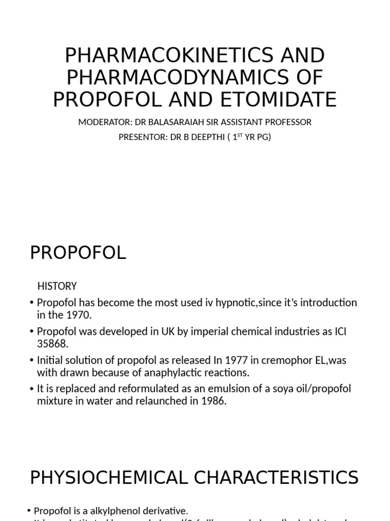 Propofol & Etomidate | PDF
