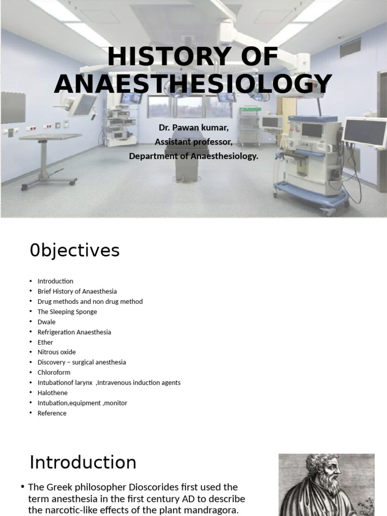 History of Anaesthesiology | PDF