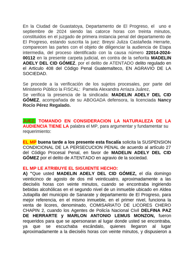 Suspension Condicional de La Persecucion Penal Articulo 27 CPP | PDF