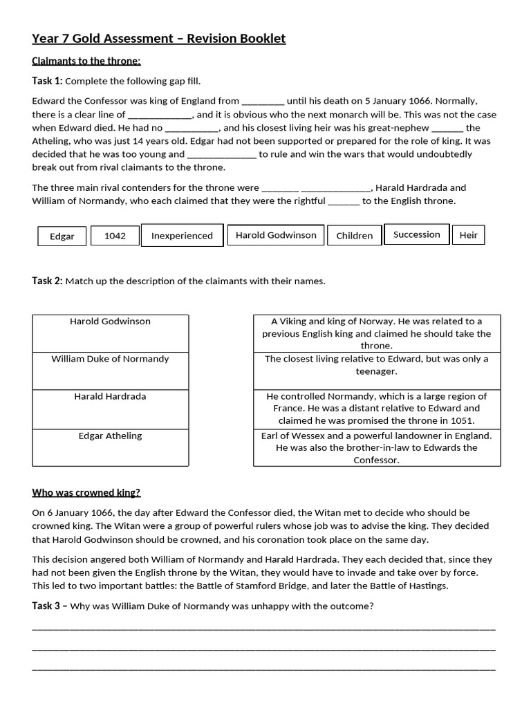 Year 7 Gold Assessment | PDF