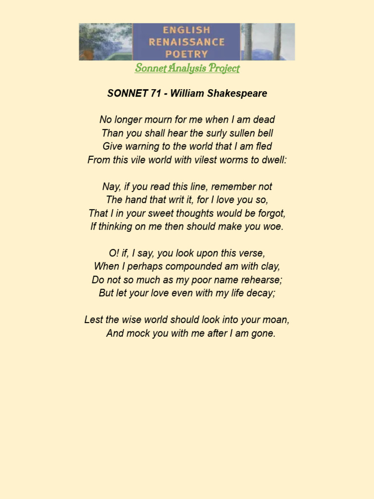 Sonnet 71 | PDF