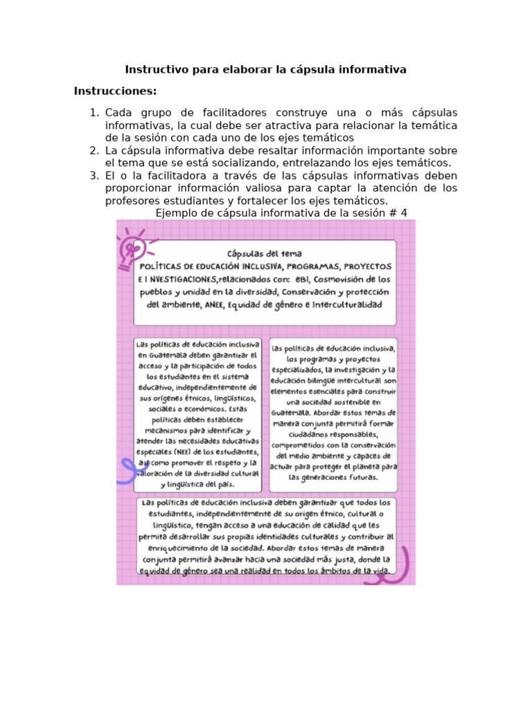 Instructivo para Elaborar La Cápsula Informativa | PDF
