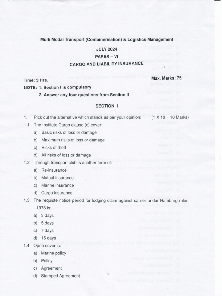 MMT Question Paper No-6 | PDF