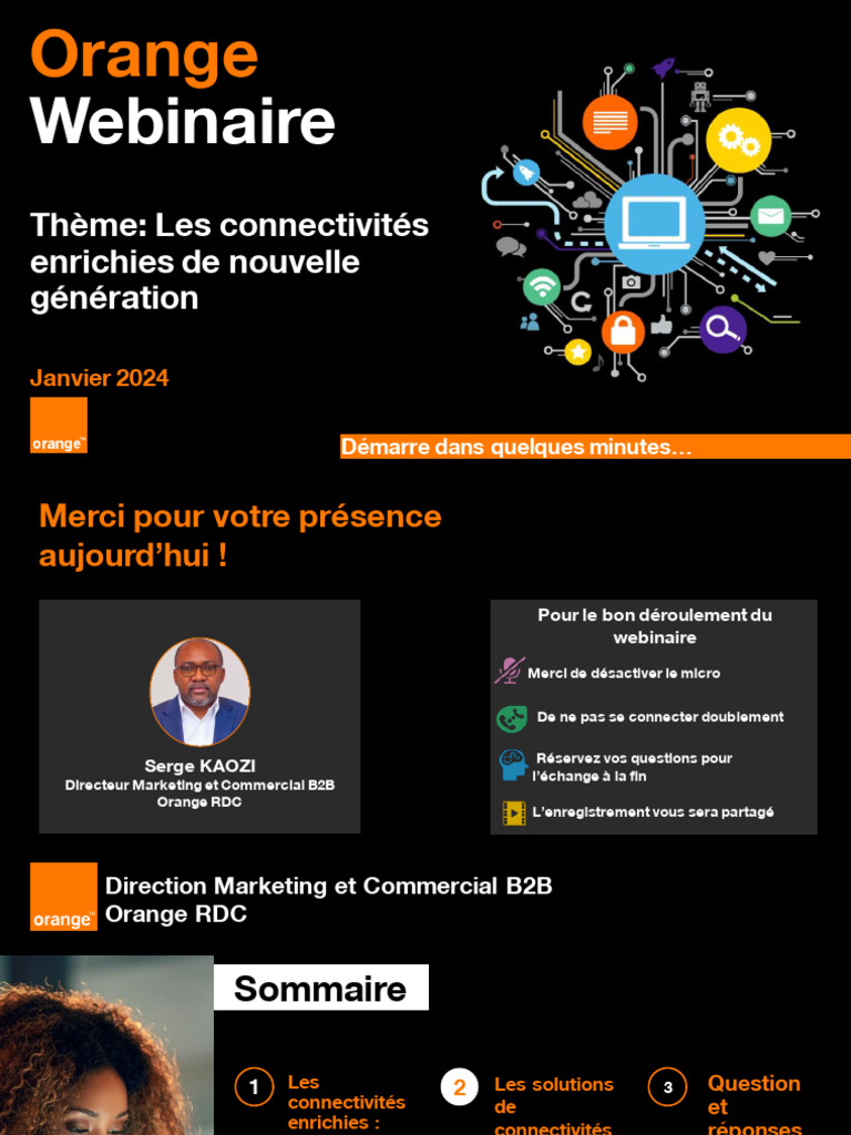 Orange Business RDC Webinar Presentation Connectivites Enrichies de ...