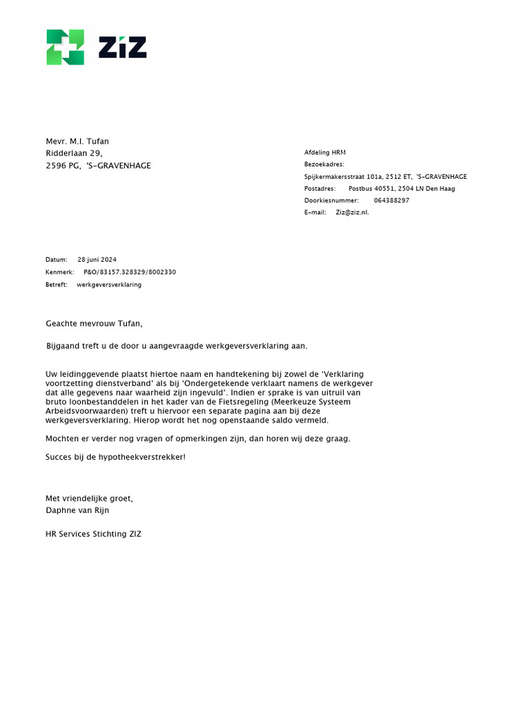 werkgeversverklaring | PDF