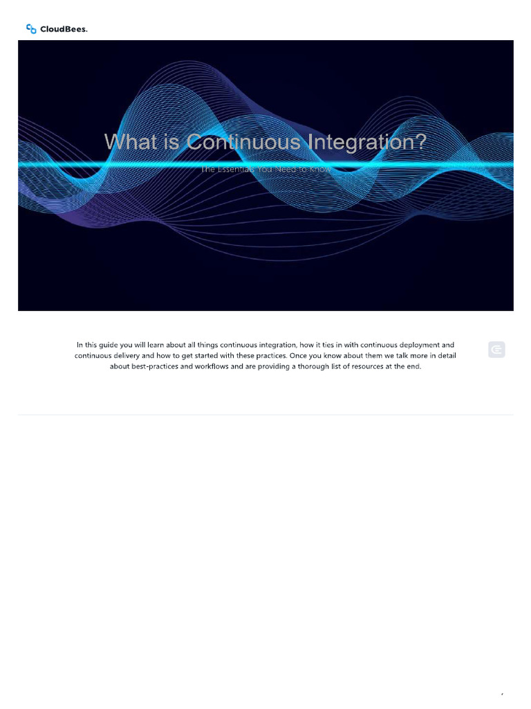 What is Continuous Integration | PDF