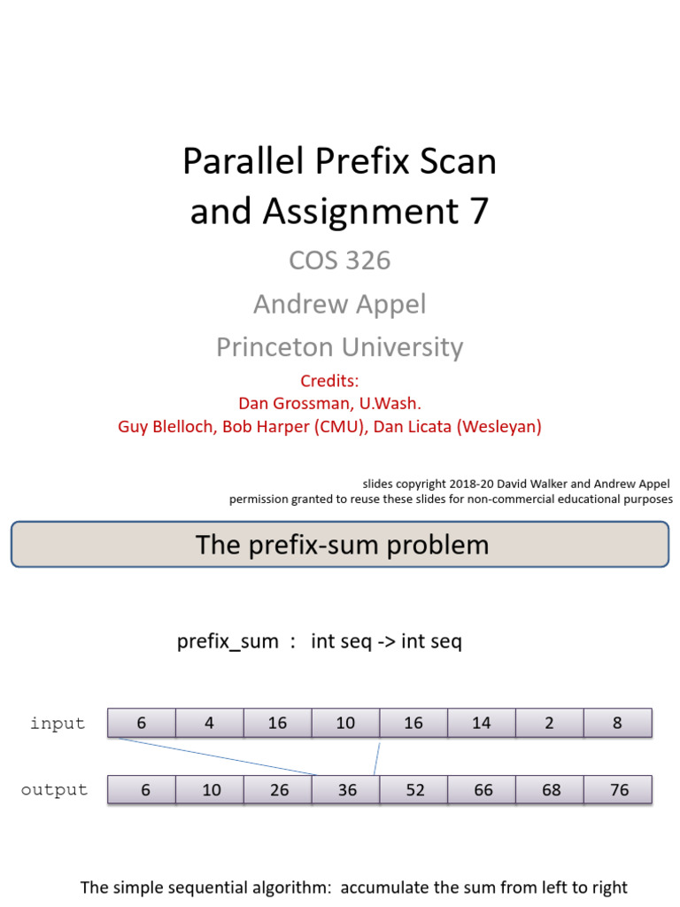 Princeton-Cos326-23-Parallel Scans & Prefix Sums | PDF