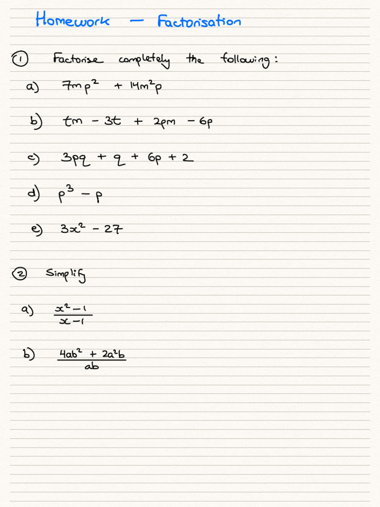 Factorization #11 HW | PDF