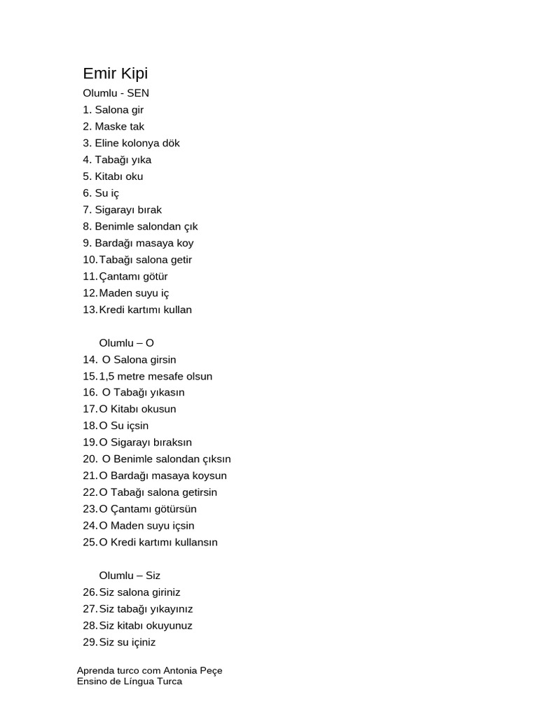Emir Kipi Ve Istek Kipi1 | PDF