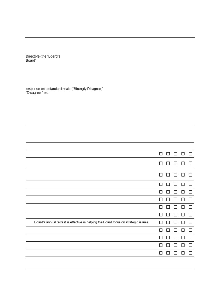Board Self Assessment Questionnaire SLS Sample 03 22 21 | PDF