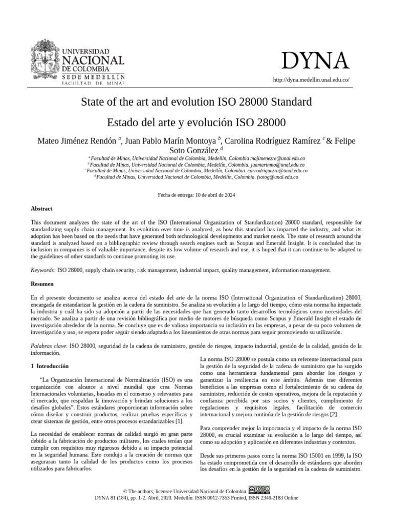 Evolución y Impacto de ISO 28000 | PDF | Organización internacional ...