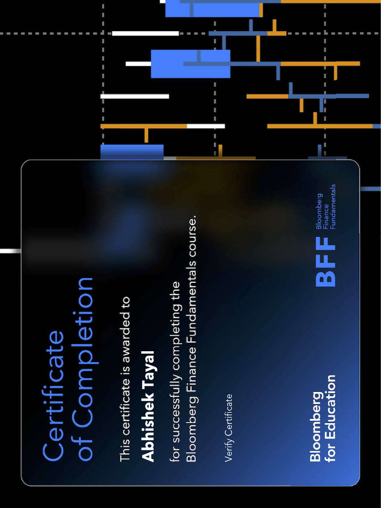 Certificate of Completion - Bloomberg BFF | PDF