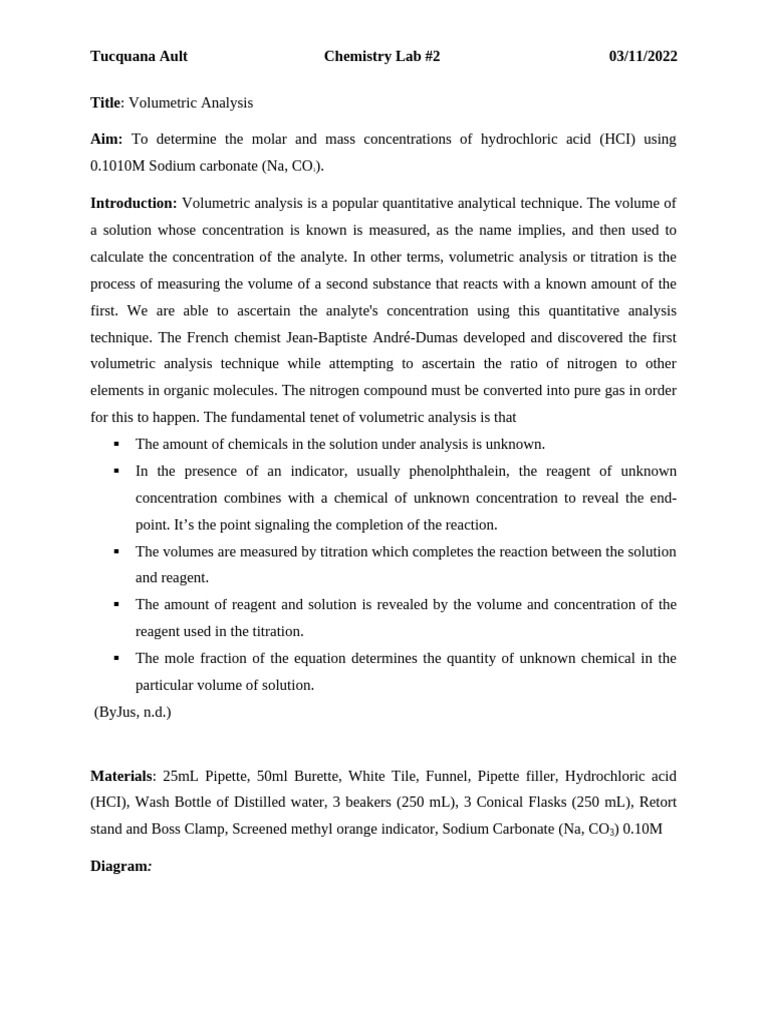 Chemistry Lab #2 | PDF
