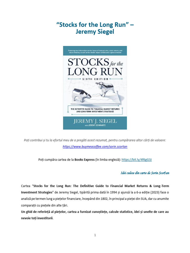 Stocks For The Long Run - Jeremy Siegel | PDF