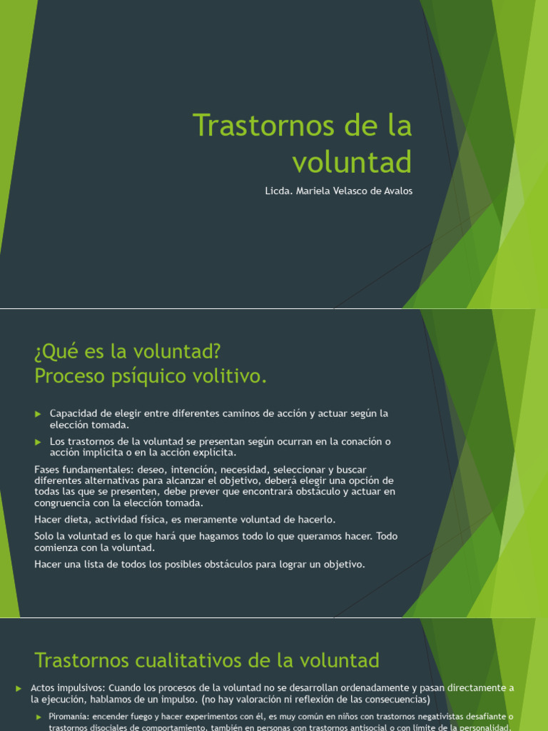 Trastornos de La Voluntad | PDF