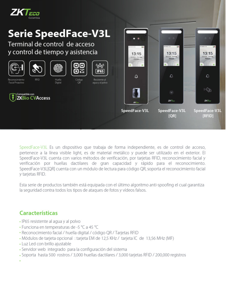 Brochure SpeedFace-V3L. | PDF