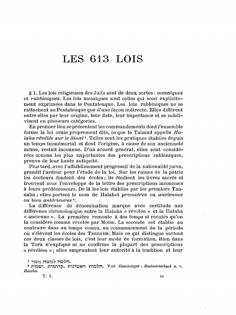 Les 613 Lois | PDF