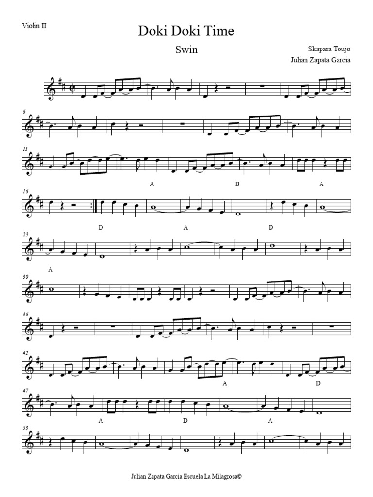 Doki Doki Time - Violin II | PDF