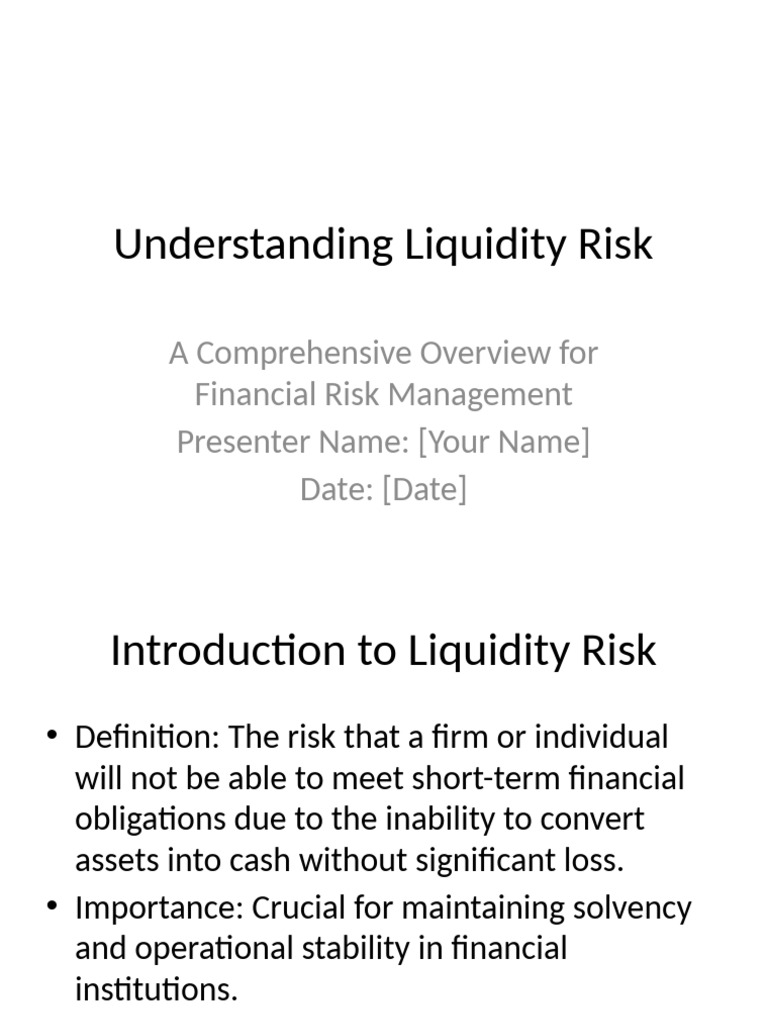 Liquidity Risk Presentation | PDF