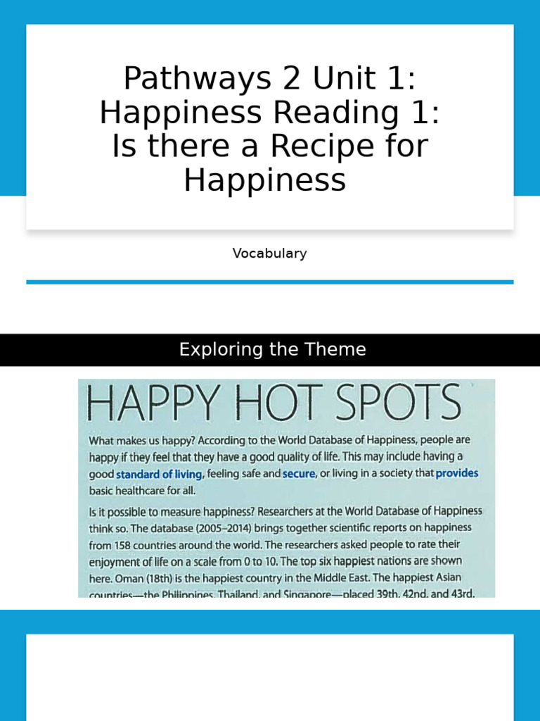 Pathways 2 Unit 1 Reading 1 Vocabulary | PDF