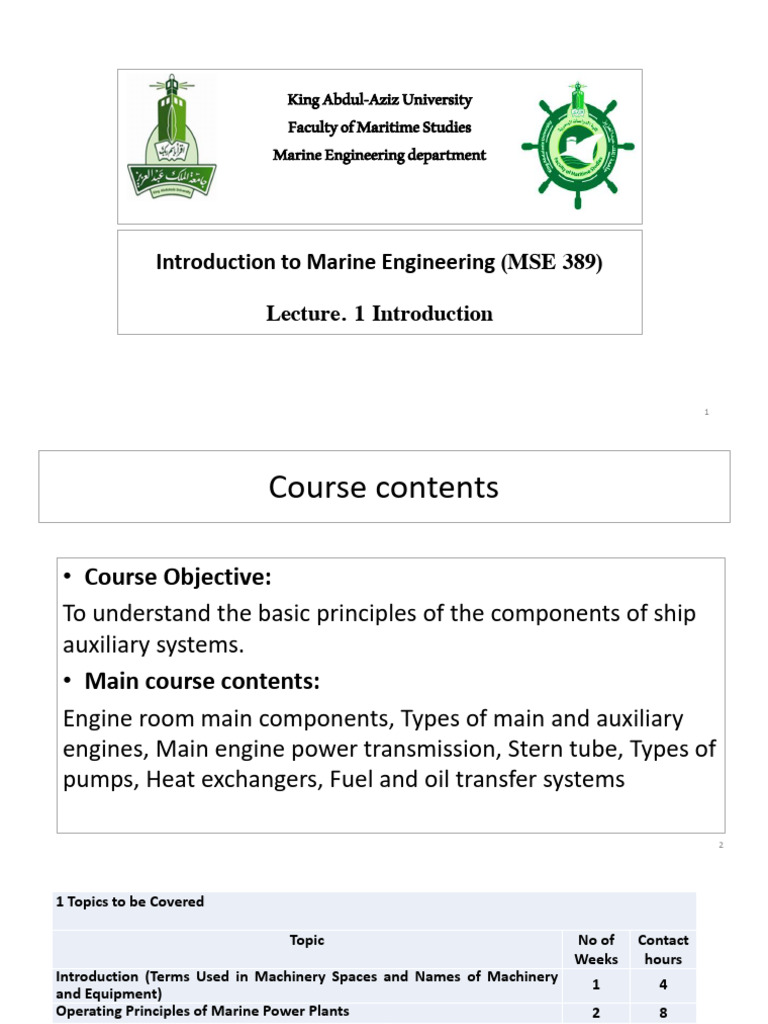 1 - Introduction To Marine Engineering | PDF