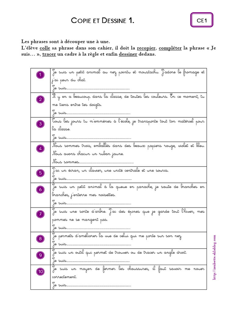 Copie Et Dessine 1 Cursive | PDF